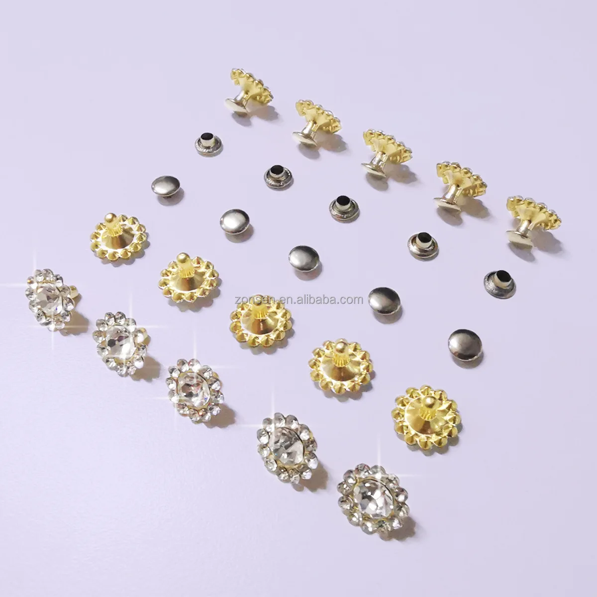 Wholesale Garment Accessories 11mm Flower Shaped Metal Rivets Bling ...