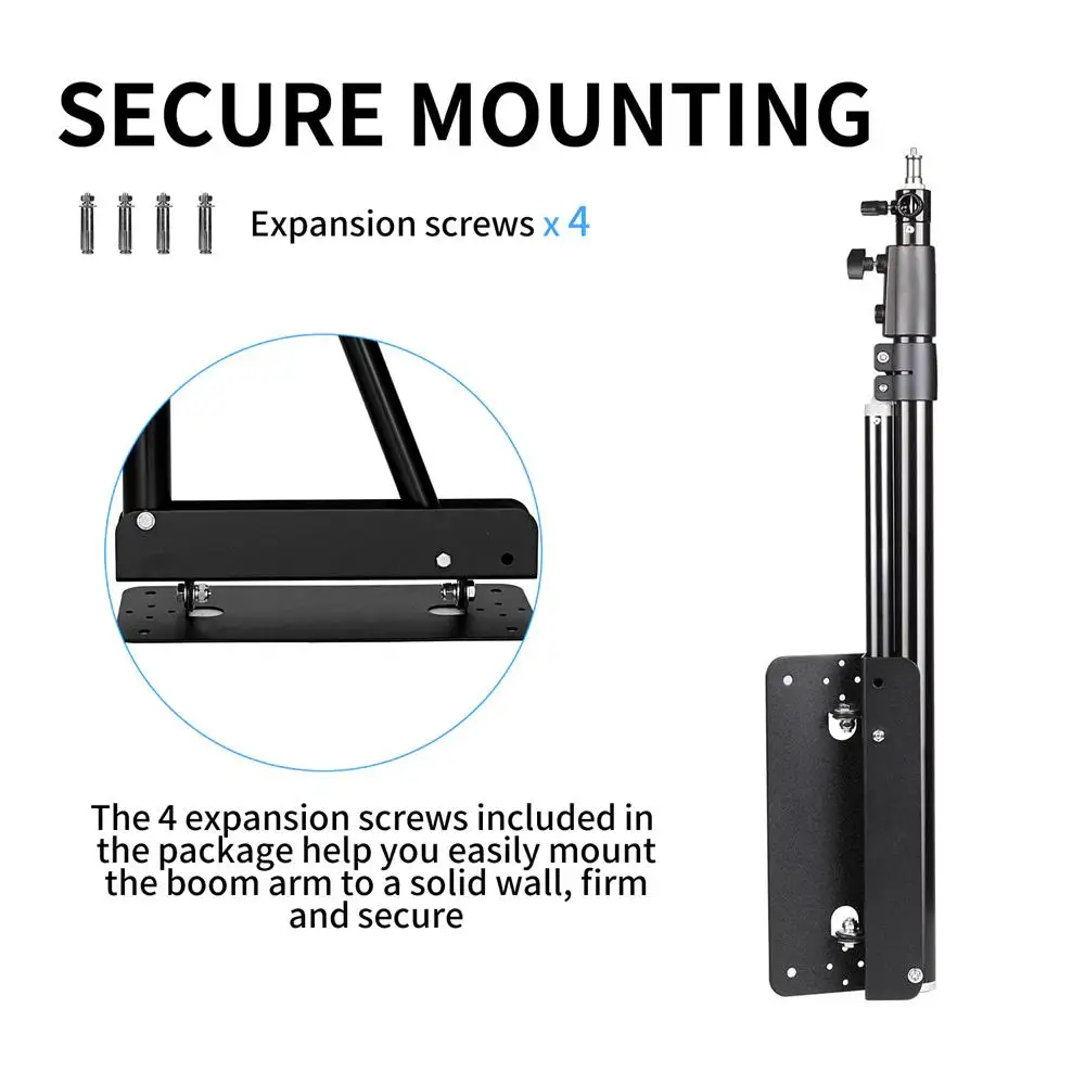 Wall Camera Mount With Triangle Base Adjustable Boom Arm Up To 6ft For ...