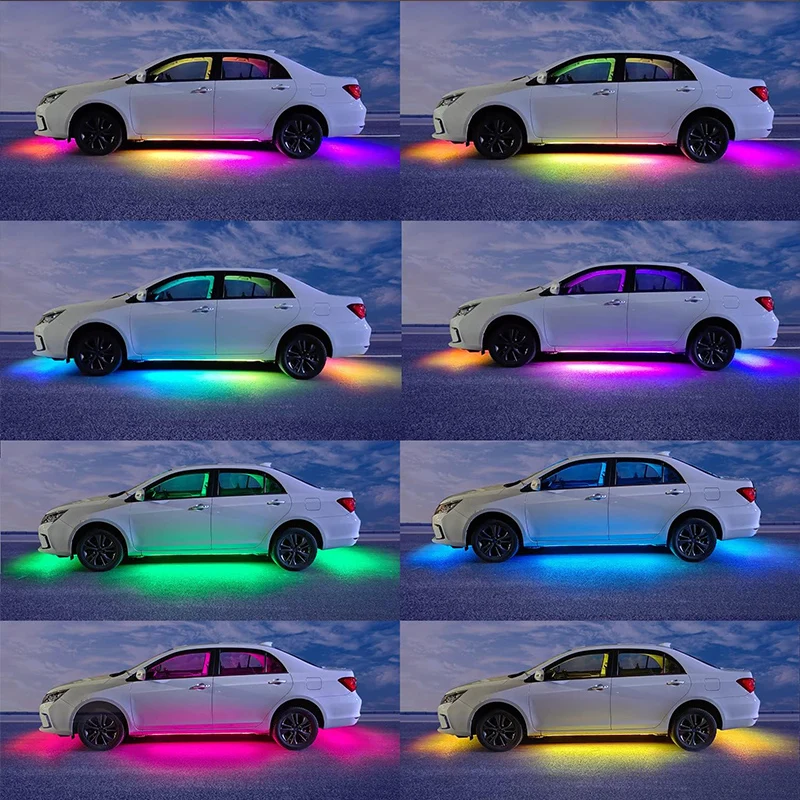 Universal Chasing RGB LED Underglow Kit for Car Exterior Waterproof LED ...