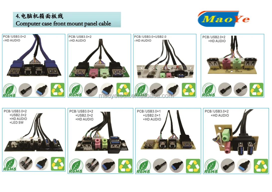 PC Computer Case Front Panel Mounted Cable USB 3.0 + USB 2.0 Audio Port ...