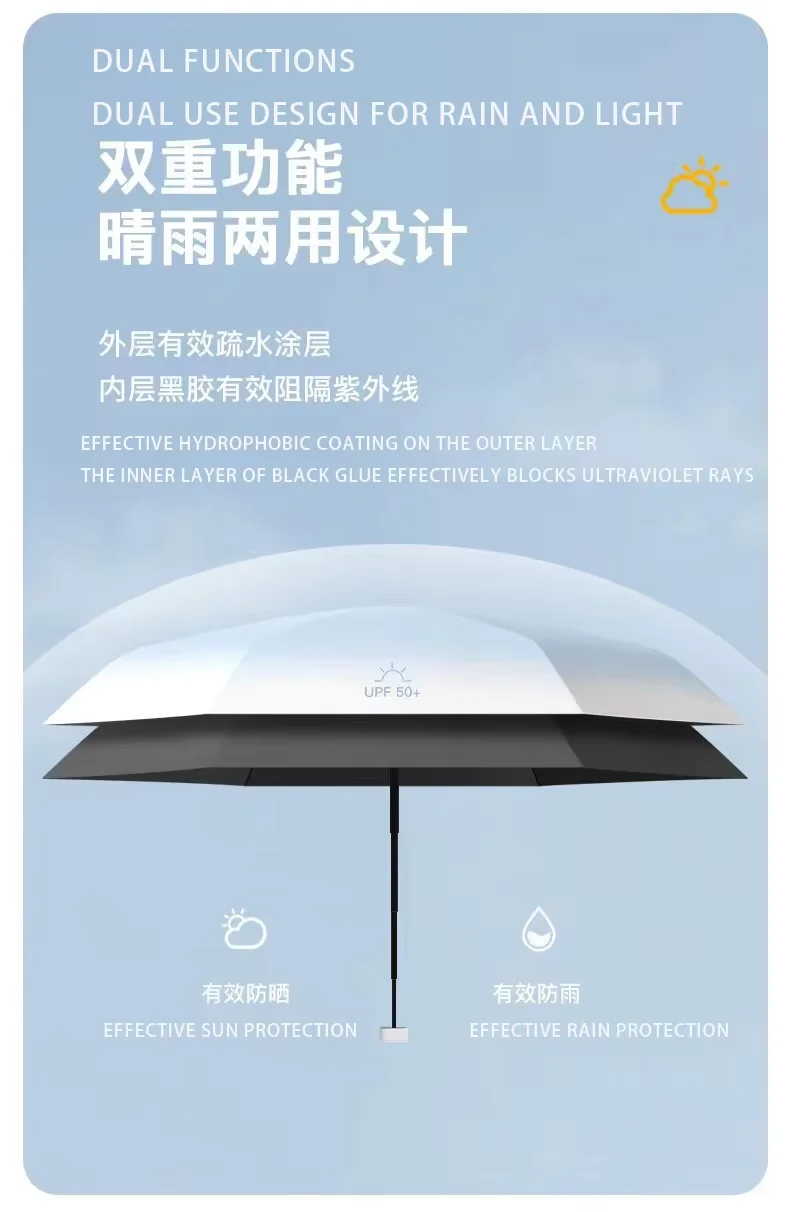 Portable Waterproof Mini Sun Parasol Umbrella For Women & Oem