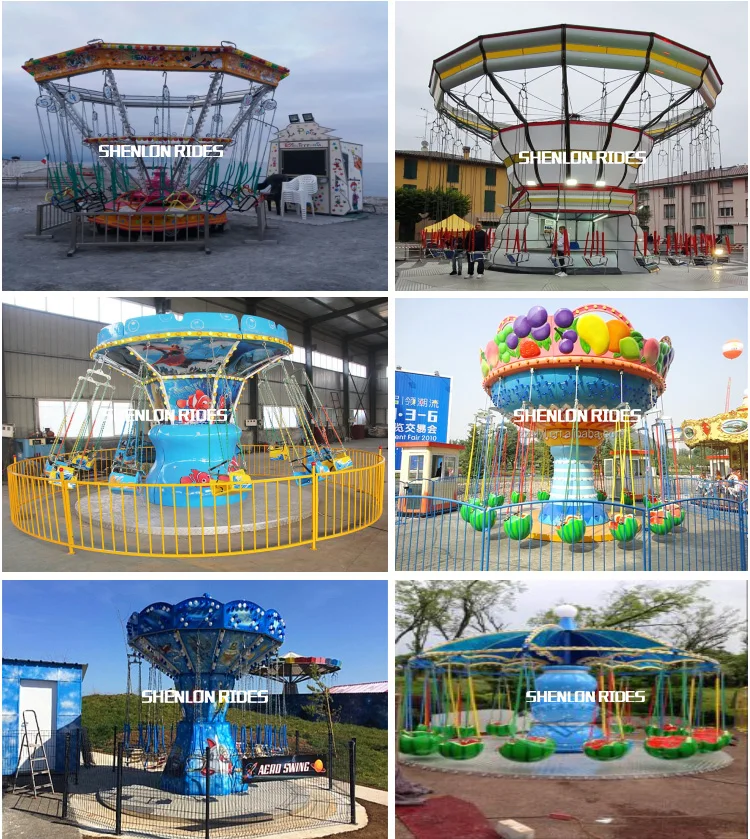 Electrical Chain Carousel 24P Swinging Carnival Ride for Theme Parks ...