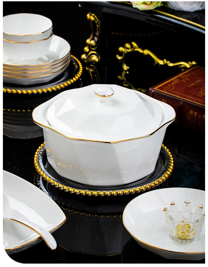 Round Irregular White Porcelain Luxury European Vintage Elegant Wedding ...