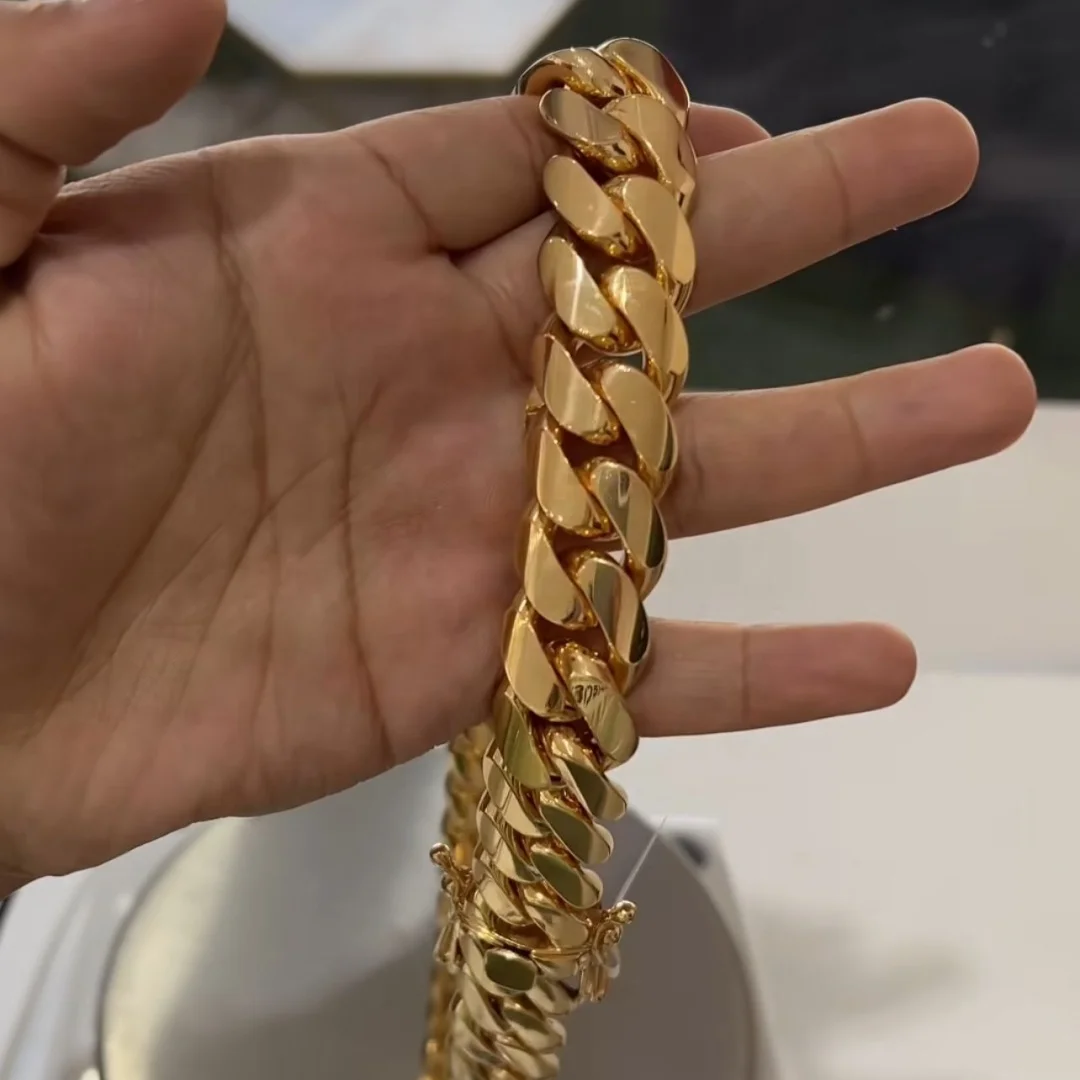 Custom Miami Cuban Link Heavy 524.6gram Hip Hop Jewelry Necklace Luxury 18k Real Gold Cuban ...