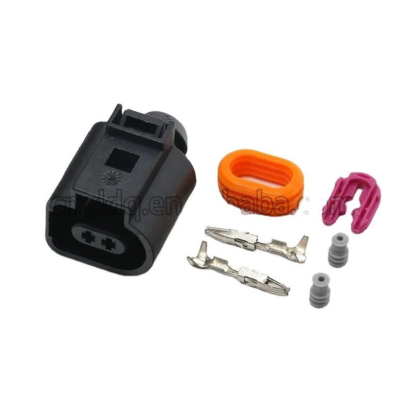 2 pin female waterproof auto electrical connector for VW 1J0973702 ...