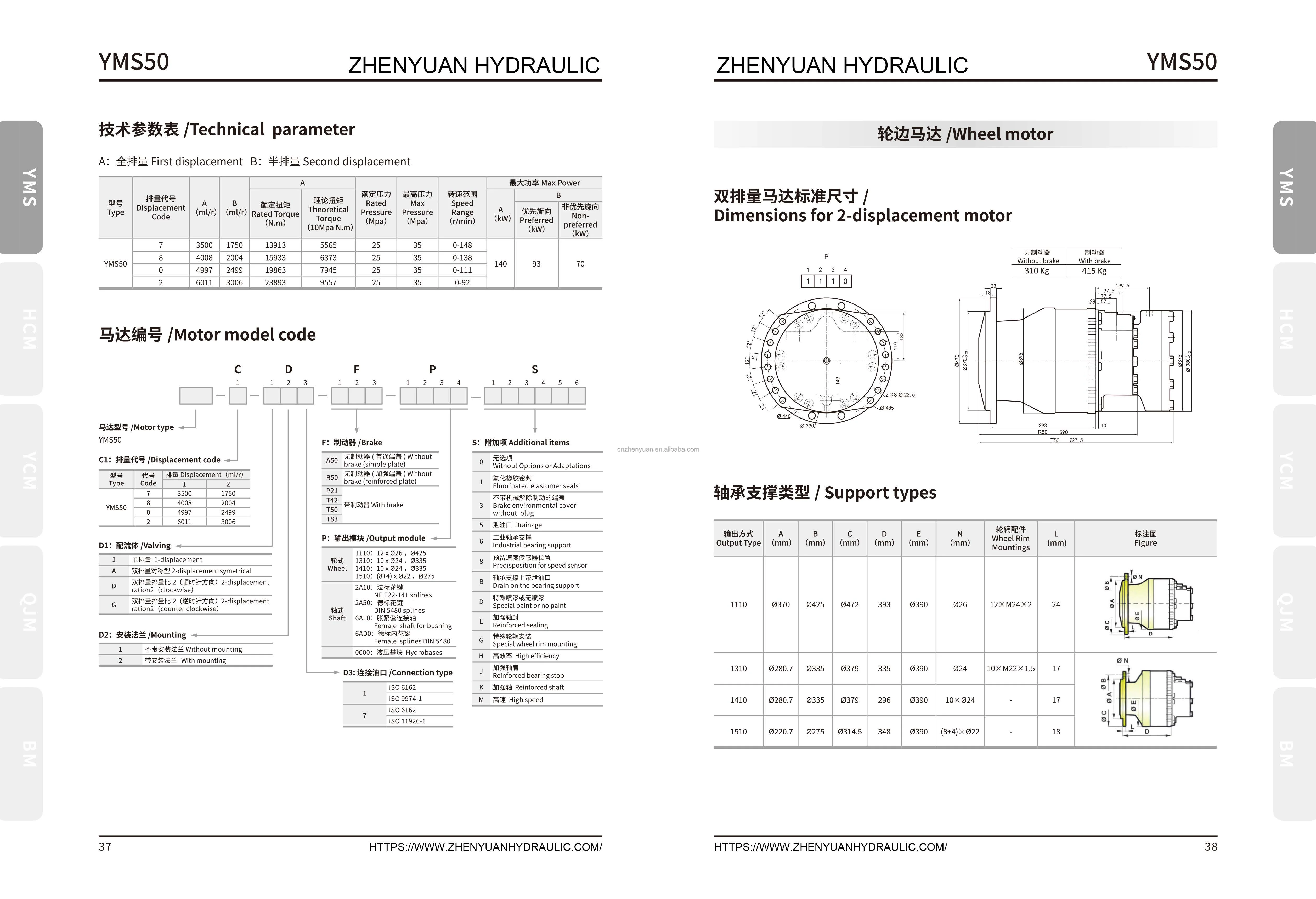 OEM Poclain Wheel Hydraulic Motor MS83-8-A11-A83-3A50-57JMO