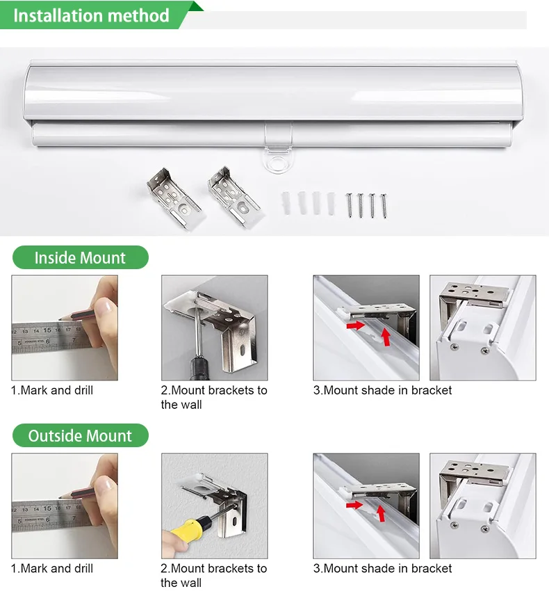 Spring Loaded Waterproof Thermal Roller Blinds for Windows