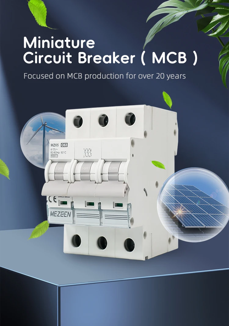 2 Phase AC DC Changeover Switch - 1-63A, 6ka, 10ka MCB