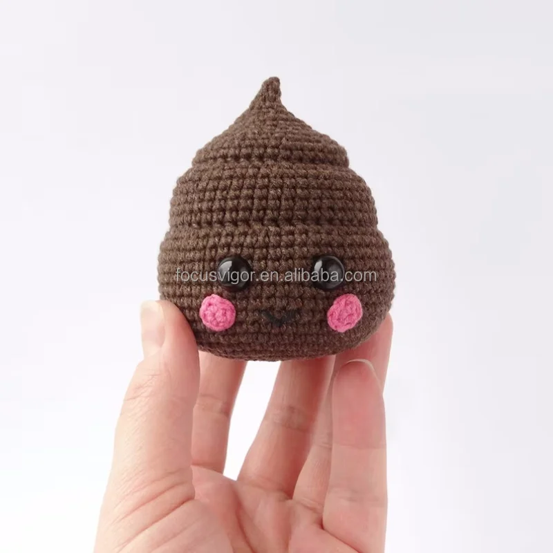 Kawaii Handmade Poo Amigurumi Crochet Expression Toy