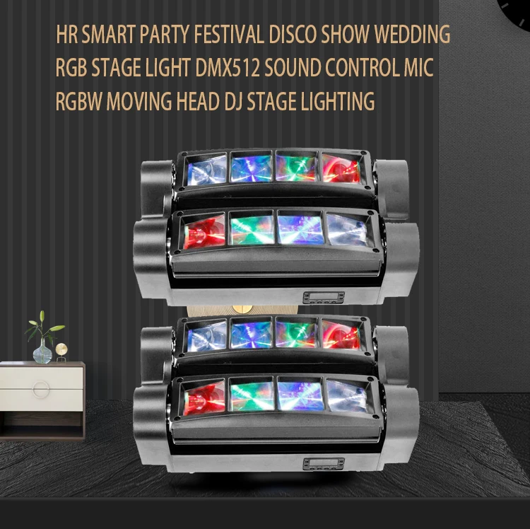 Hr Mini Led Spider Light Moving Head Dj Equipment 8eye Spider Beam 8*3w ...