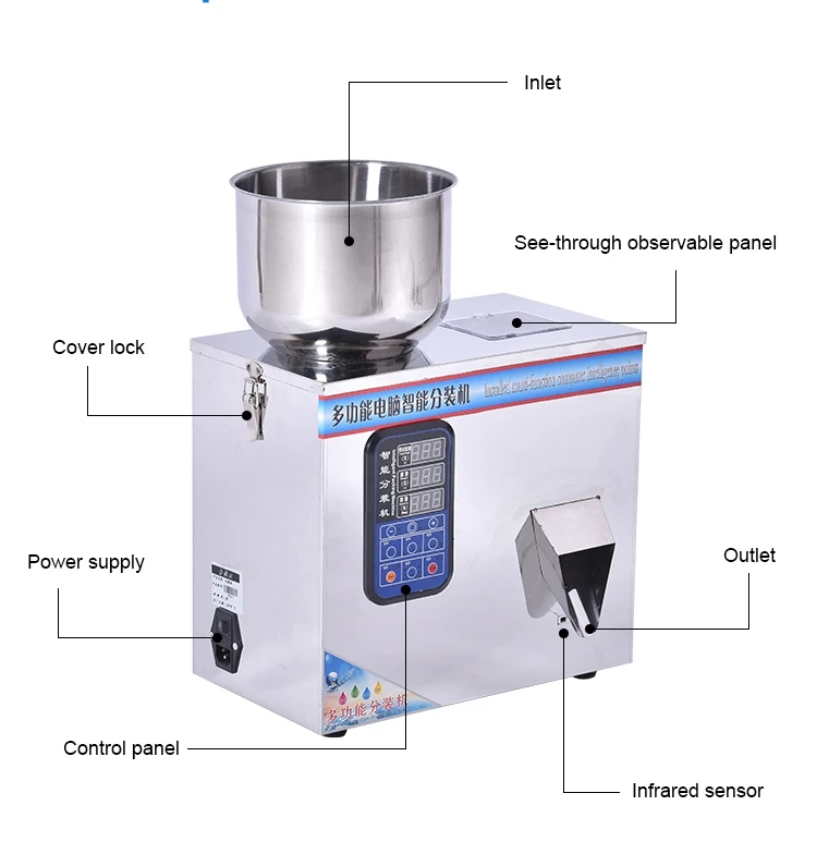 Semi Automatic Tabletop Digital Control Spice Tea Coffee Particle ...