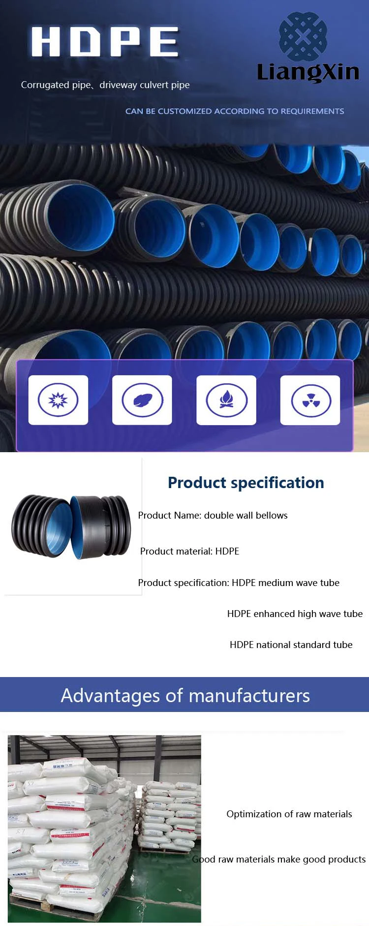 Storm Driveway Culvert Road Plastic Drain Perforated Stormwater ...