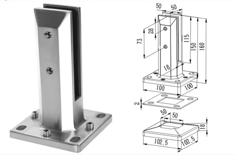 Stainless Steel Glass Railing Fittings Spigots & Parts For Swimming ...