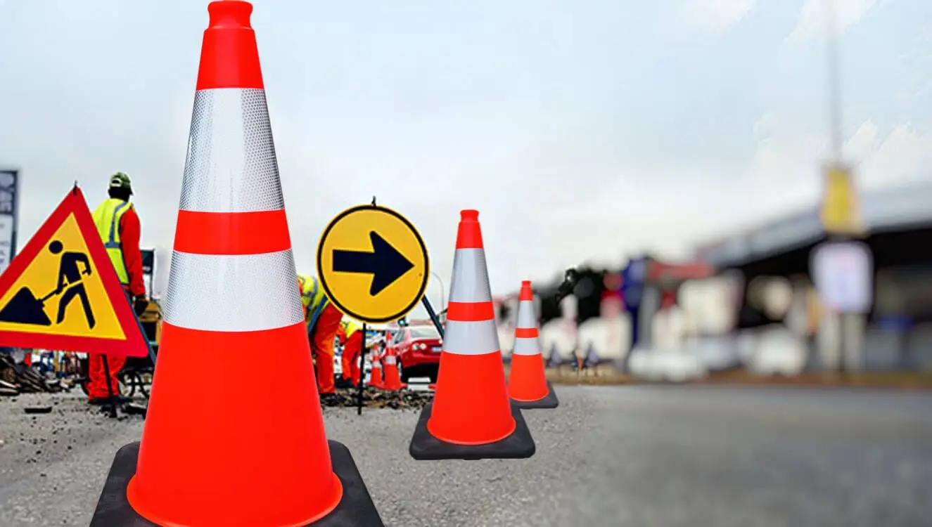 900mm Highway Flexible Pvc Road Traffic Cones Reflective Safety Cone ...