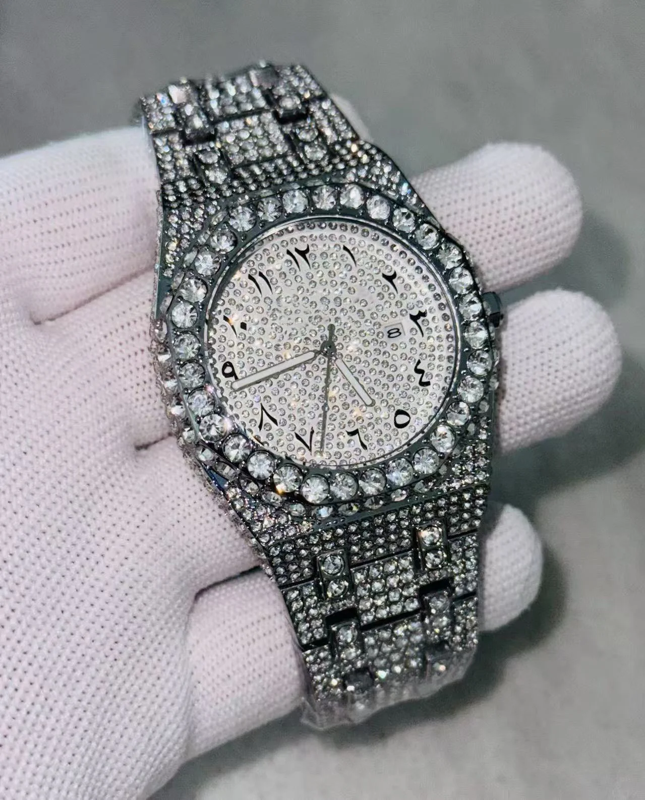 Alibaba.com: 2025 Hip Hop Brand Full Iced Diamond Jewelry Gold ...