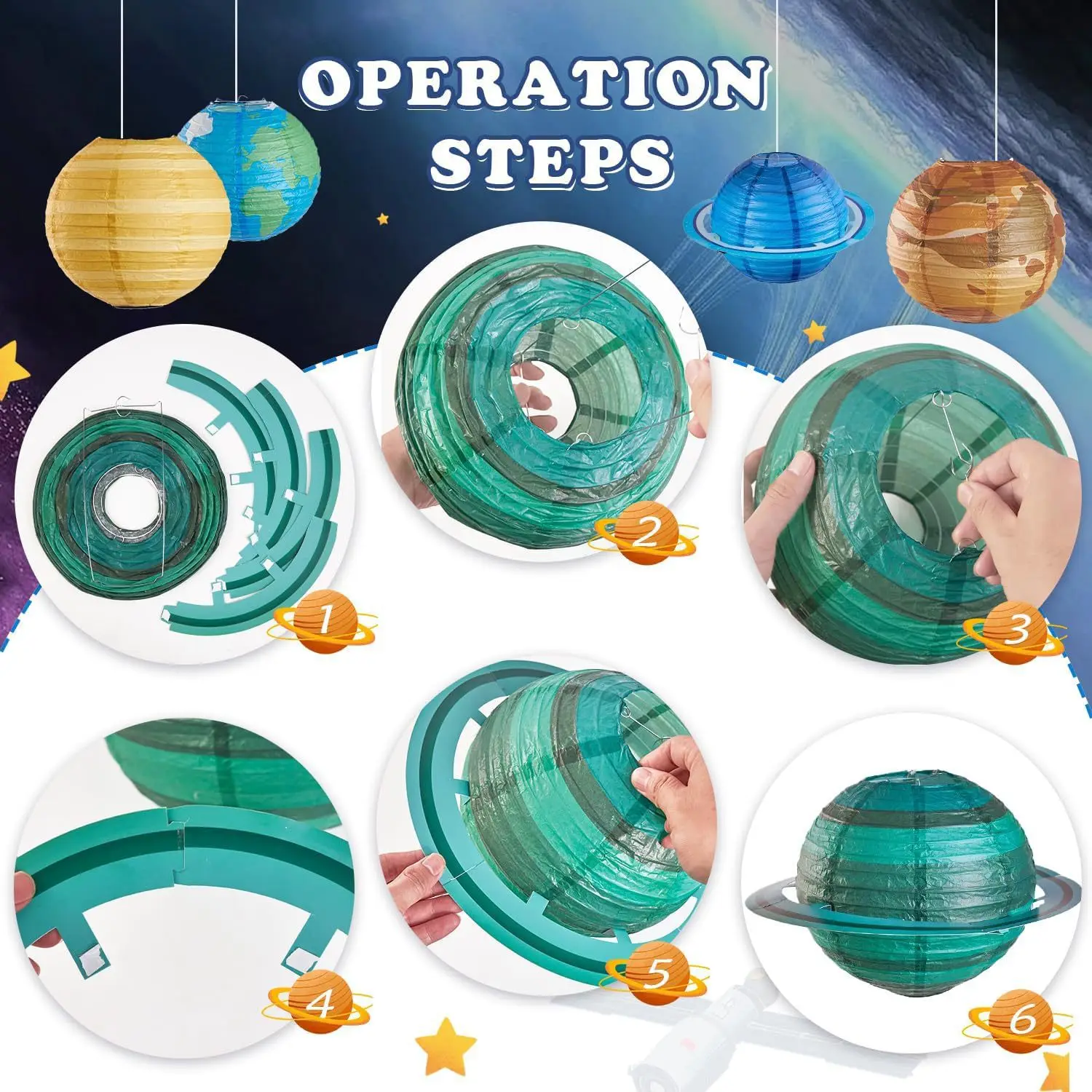 Nicro Space Themed Solar System Planet Lamp Birthday Party Decoration ...