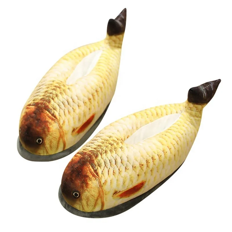 Home Soft Fish Shaped Plush Slippers - munimoro.gob.pe
