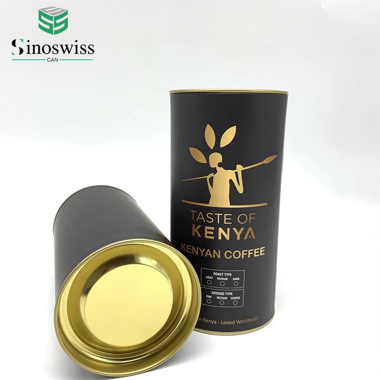 250g Size Empty Paper Material Instant Coffee Powder Tin