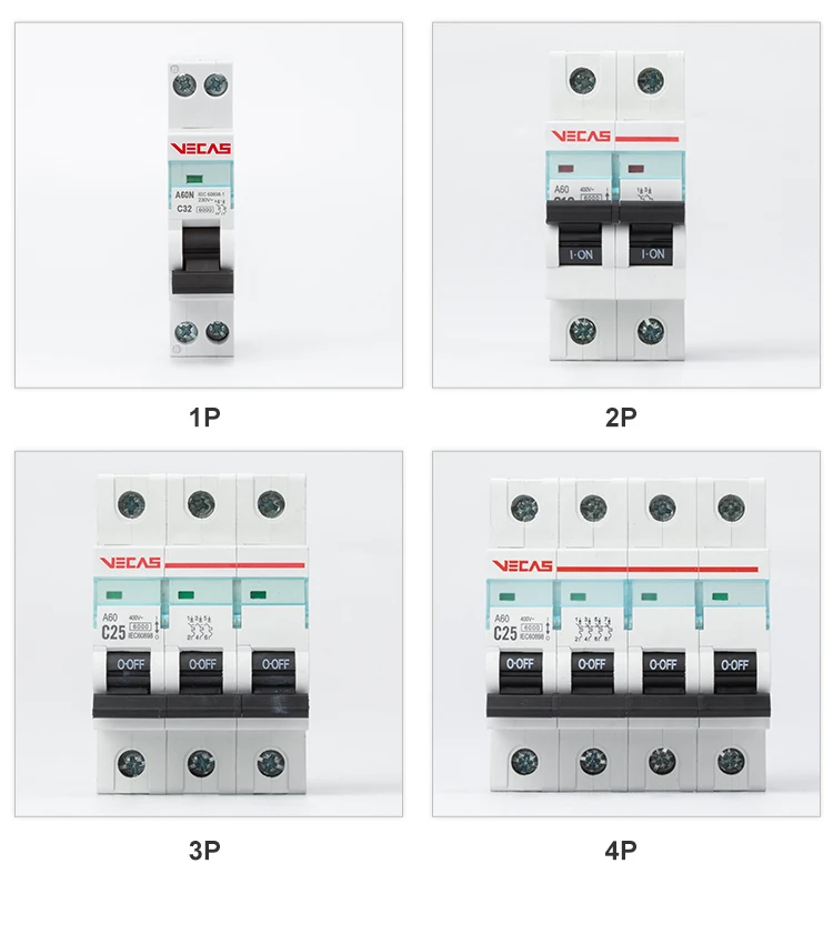 Vecas Electrical Breakers 1p 2p 3p 4p 6a 10a 16a 20a 25a 32a 40a 50a ...