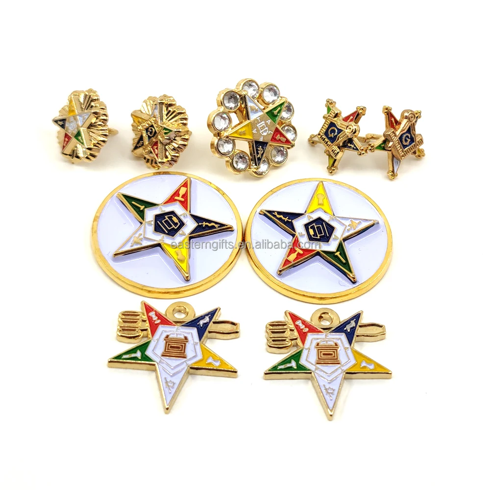 OES Masonic Car Emblem Freemasonry Regalia OES Pin Badge Customized ...