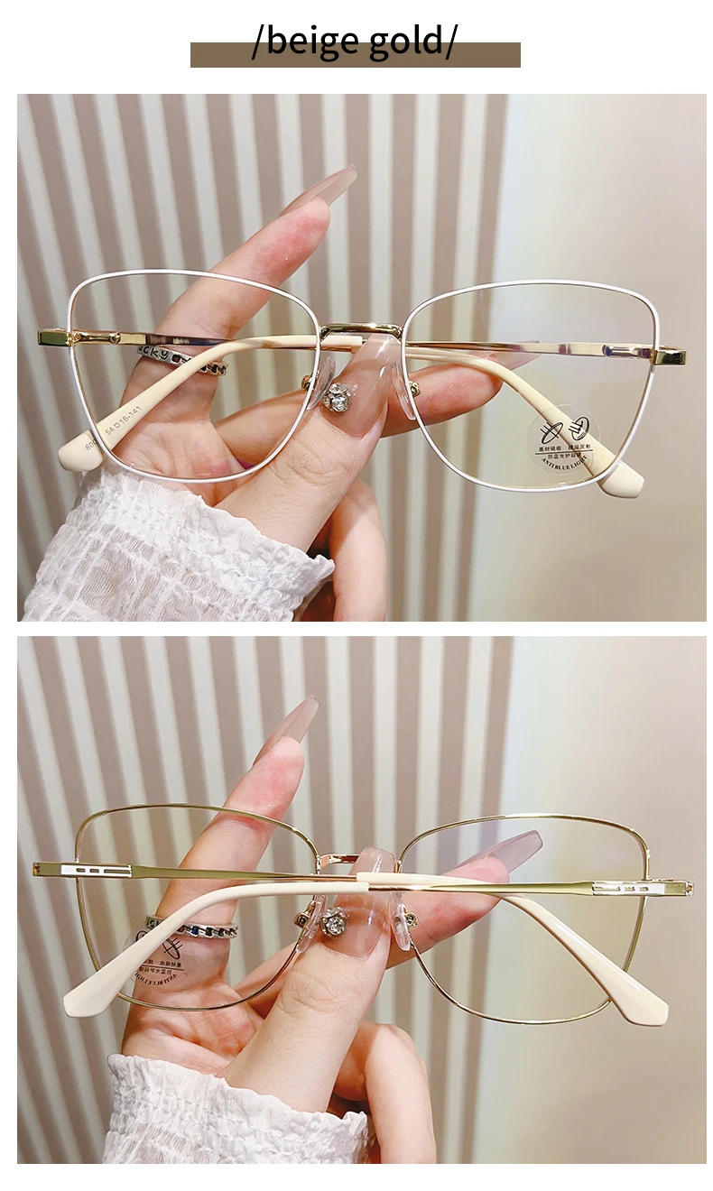 Fashion Anti Blue Light Cat Eye Glasses Fashion Trendy Metal Optical ...