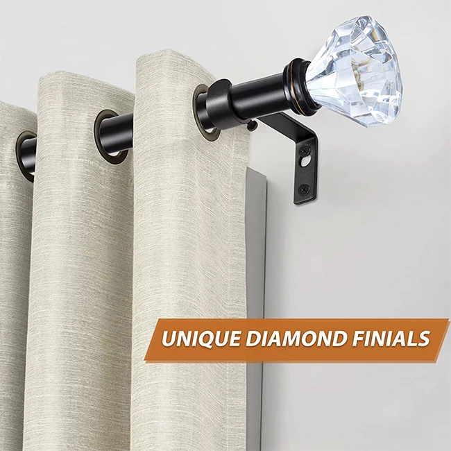 Fashion Curtain Rod,Acrylic Curtain Rod With Acrylic Finial,Glass ...