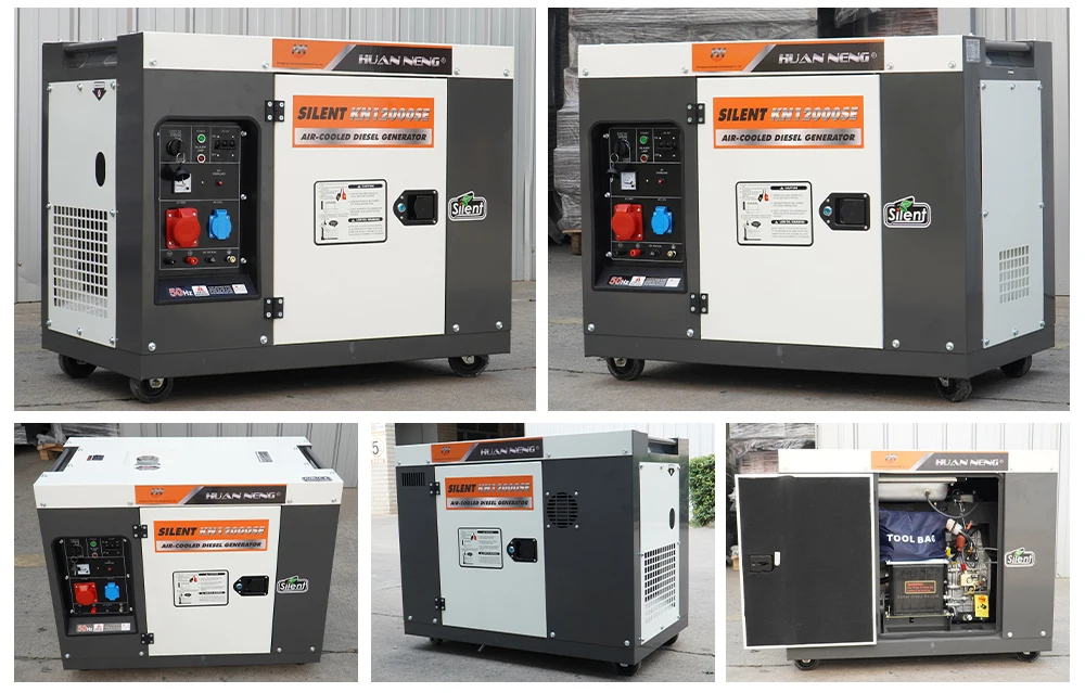 12kva Silent diesel Generator 220V/380V Single Phase/Double Voltage Soundproof 12kw Quiet Diesel ...