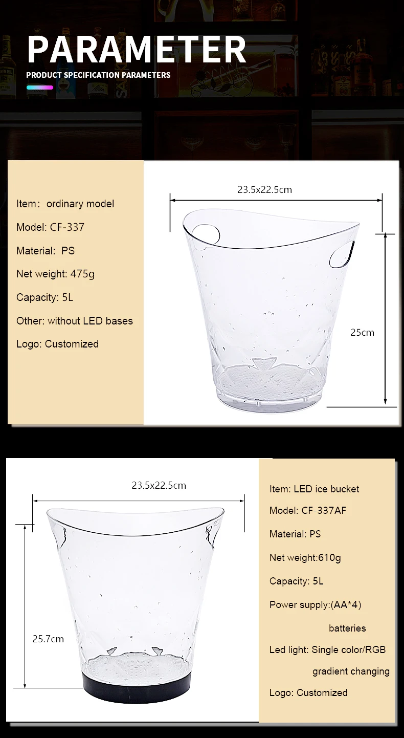 Spirit clear Plastic champagne Lighted Led Illuminated Ice Bucket| Alibaba.com