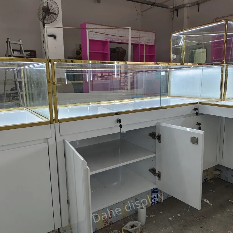 Factory Custom Led Perfume Counter Design Glass Display Case Luxury ...