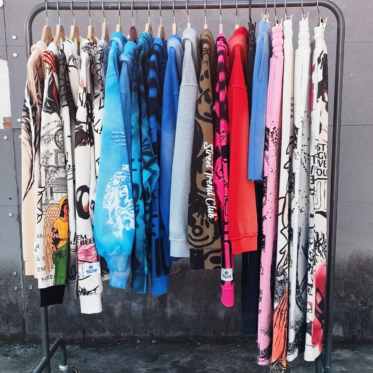 Vintage Washed Heavyweight Sweatpants Hoodie Sets by Huili Factory OEM
