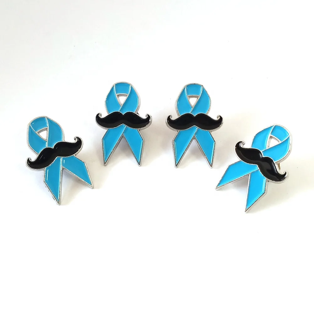 Shop Our Movember Prostate Cancer Enamel Pin - Blue Ribbon