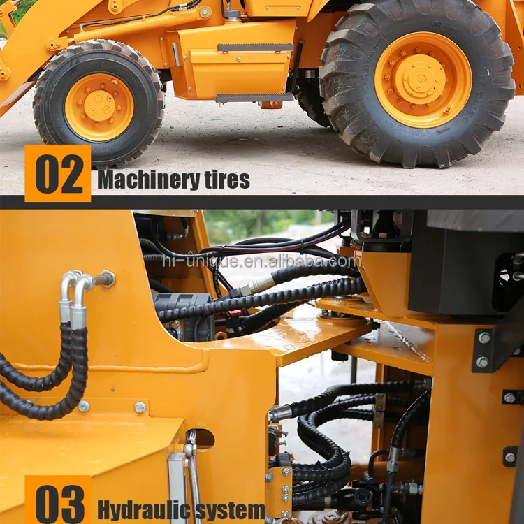 Mini Backhoe Loader Tractor Backhoe Front Loader 4WD Wheel Loader ...
