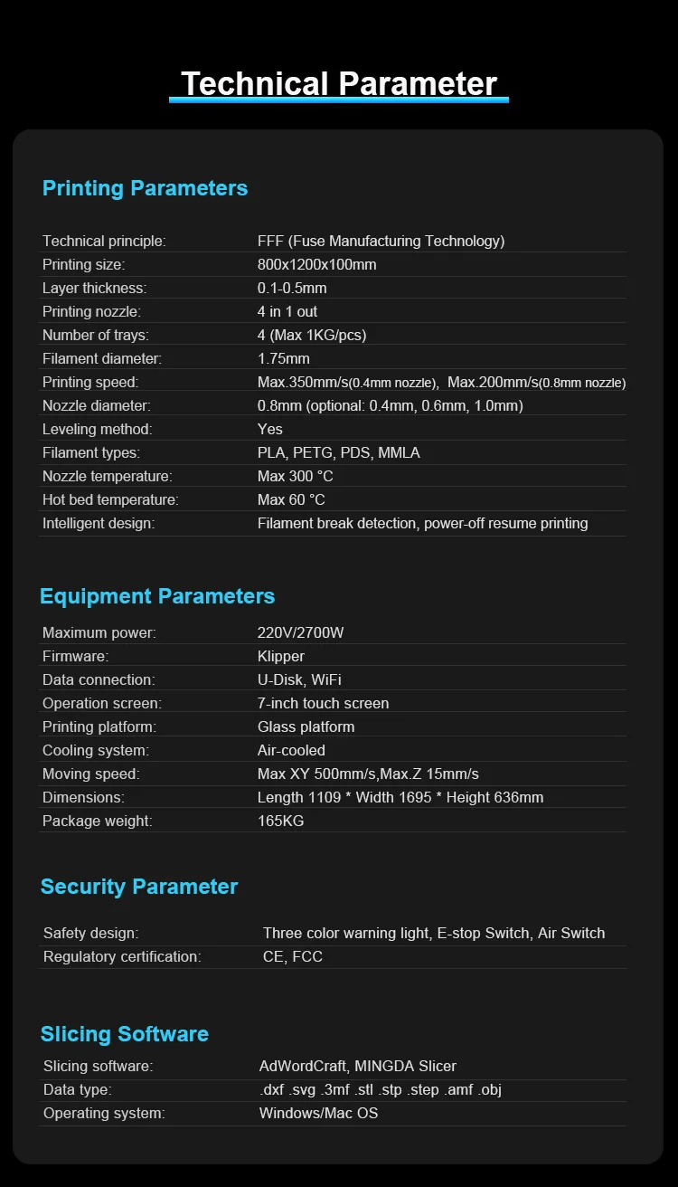 2025 Mingda AD-F4 Special Offer Klipper Multicolor 3D Printer