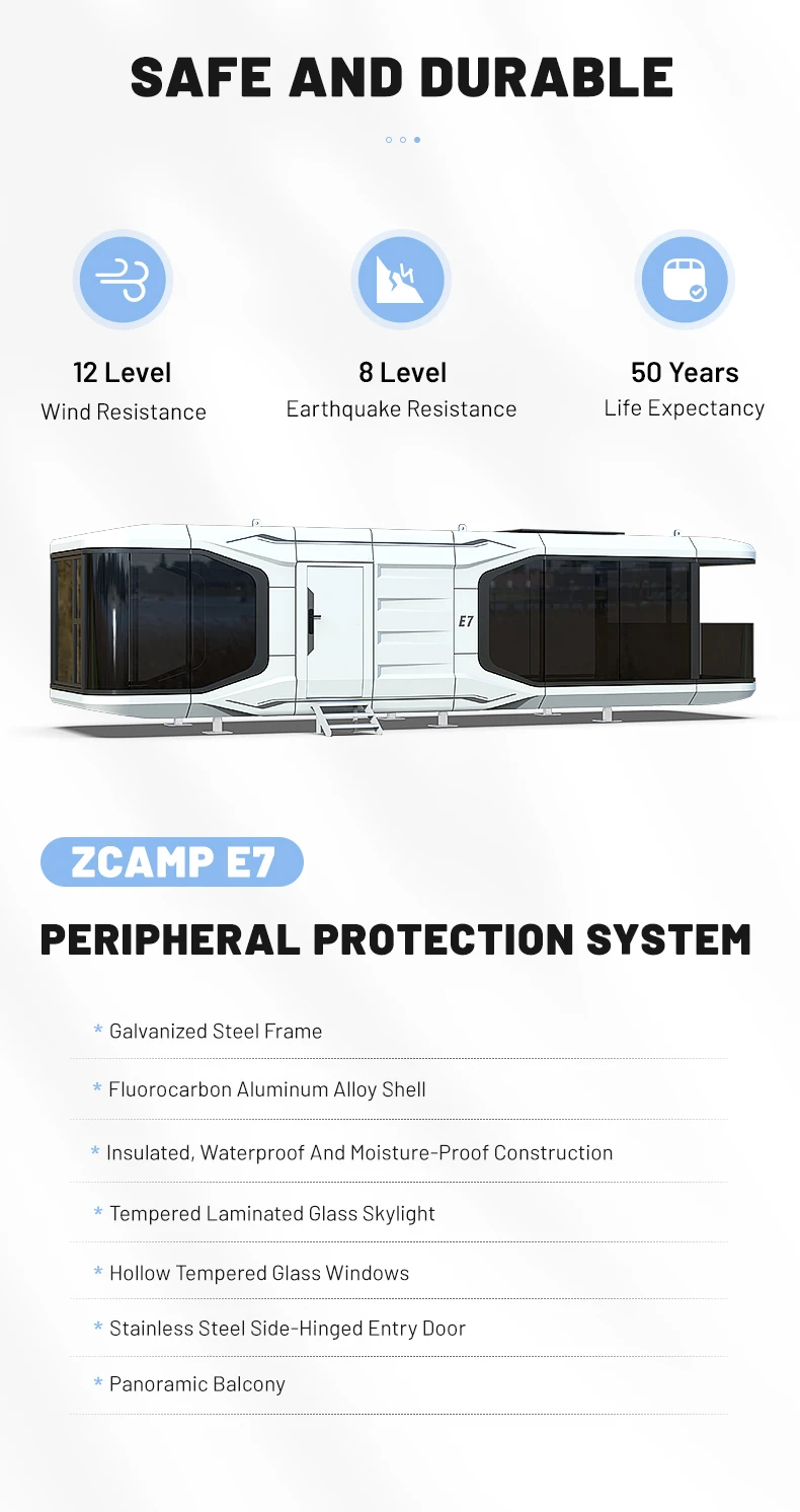 Zcamp E7 Modern Tiny House - Outdoor Camping Resort Carport