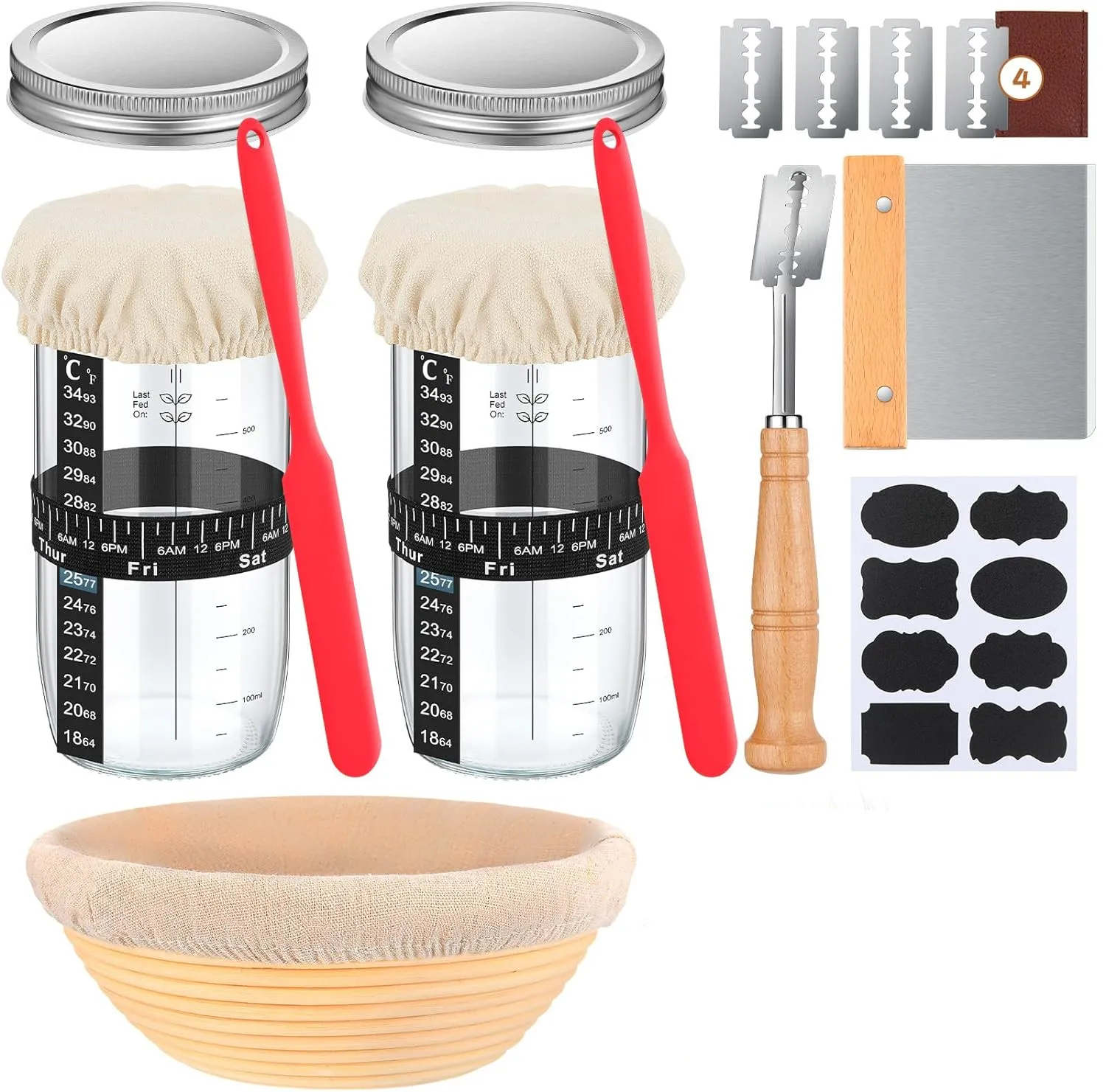 Yongli 9 Inch Foldable Bread Proofing Basket Round Sourdough Proofing ...