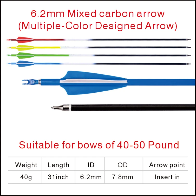 Carbon Fiber Hunting Arrows - Buy Musen 7.8mm Carbon Arrow,Hunting ...
