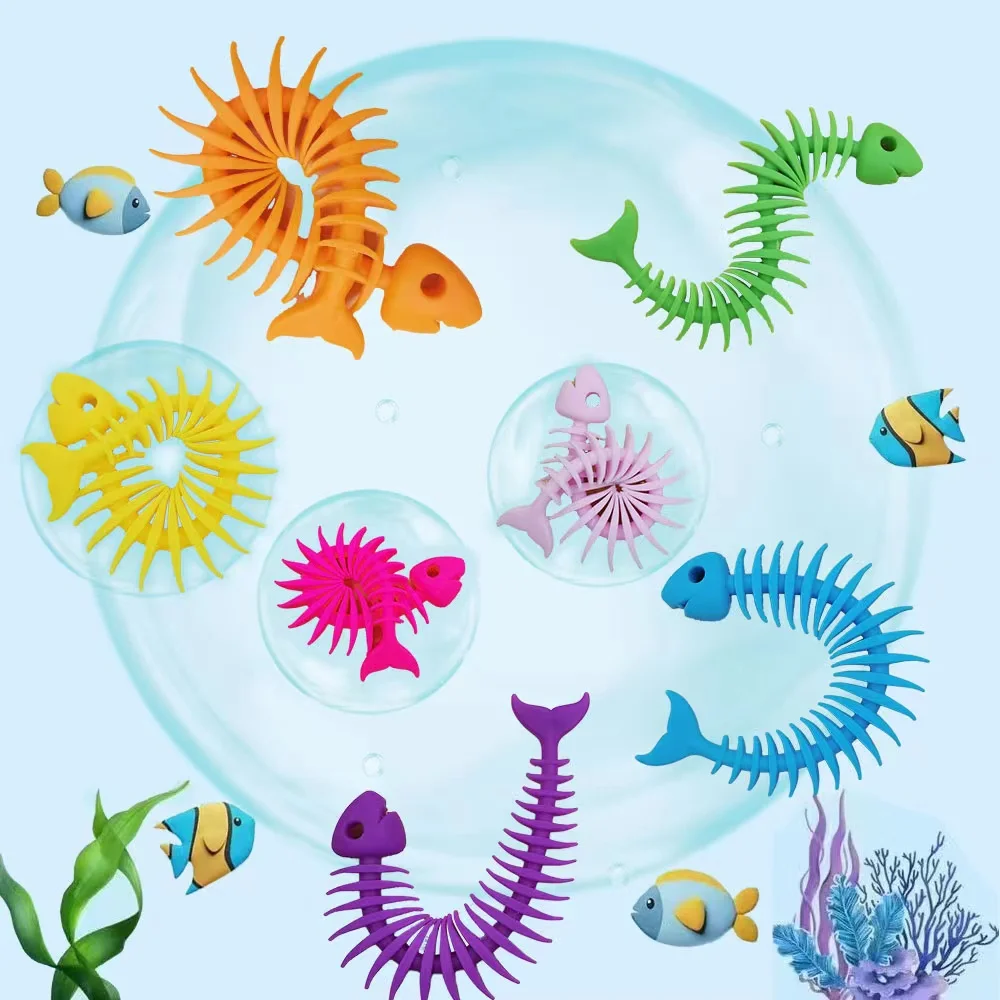 Children Diy Hottest Bracelet Pop Squeeze Stretch Strings Kid Toy Fish ...