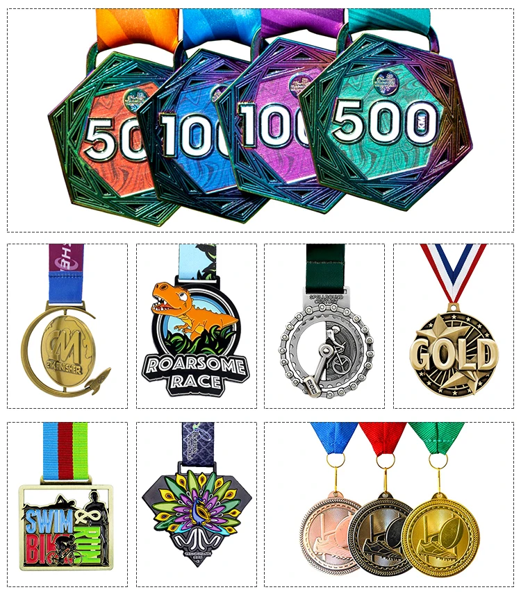Customised Gold 5k 10K Running Swimming Football Medals