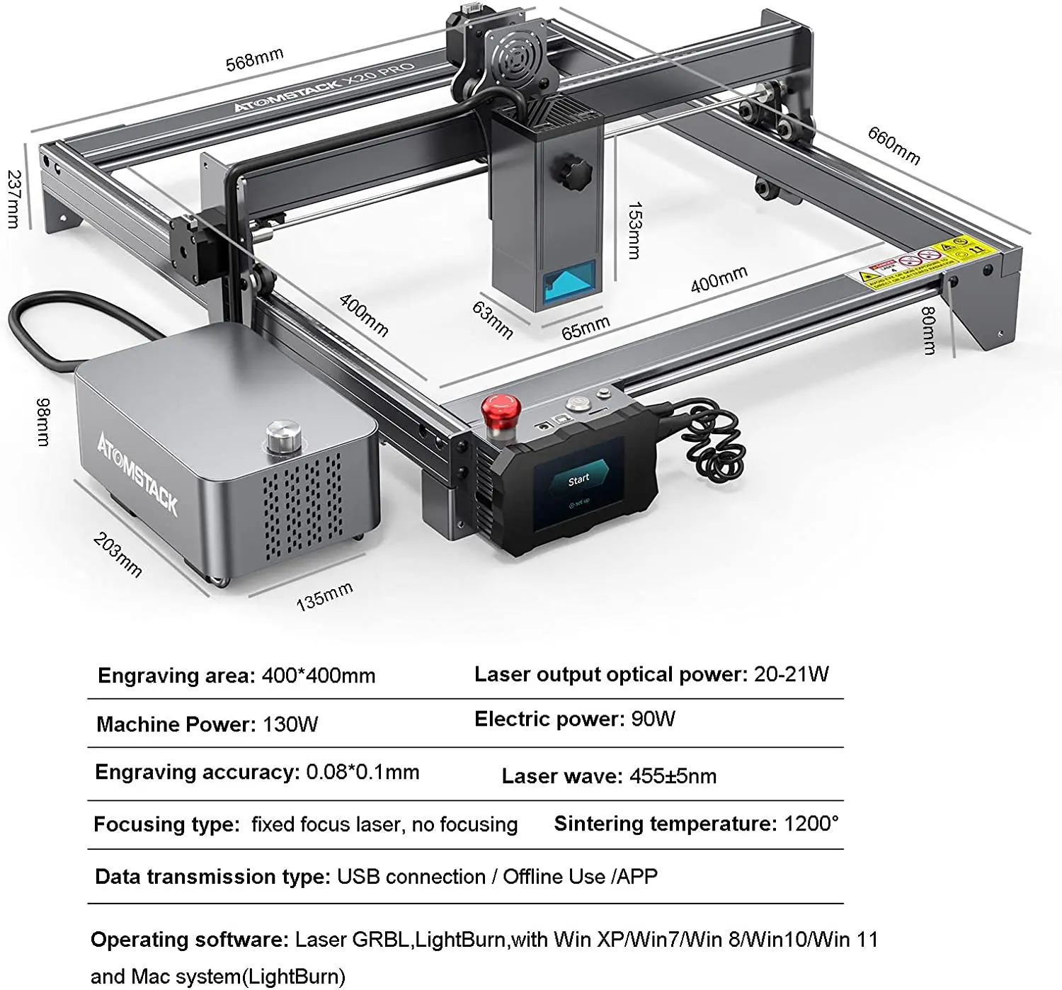 ATOMSTACK X20 Pro Laser Engraver & Cutter - 130W CNC Machine for ...