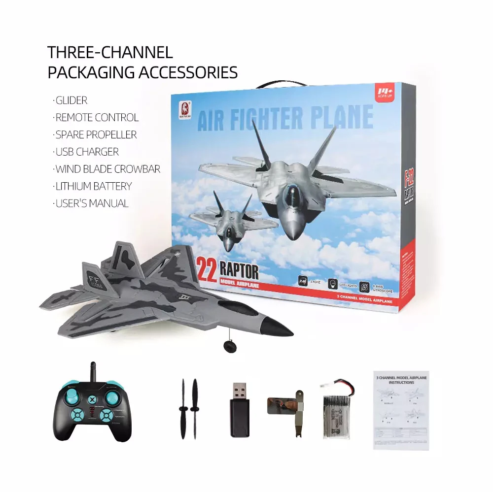 2.4G Remote Control Fighter Jet F22 Model EPP Foam RC Glider