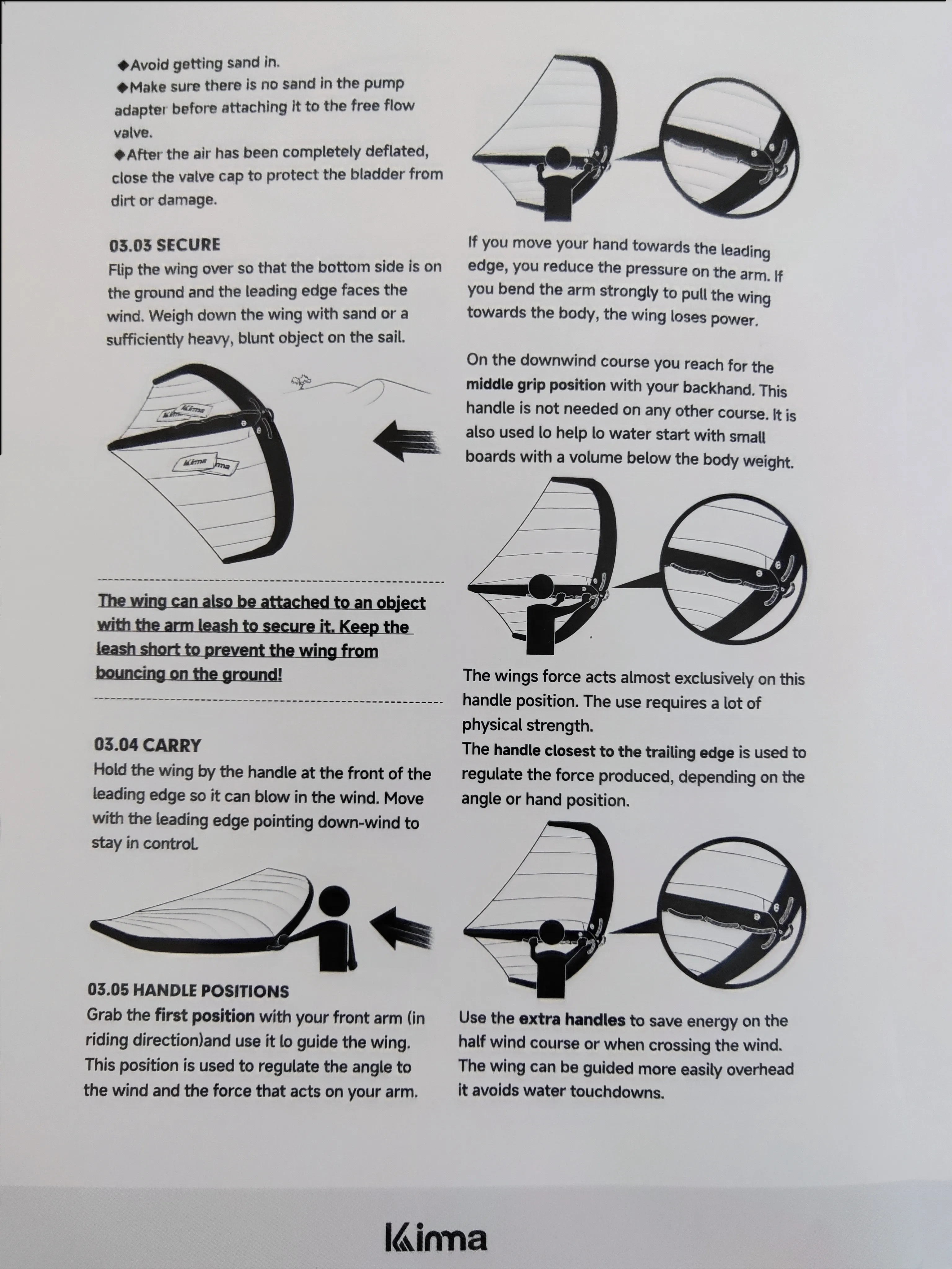 Surf Wing Triple Ripstop Carbon Handle Wingfoil 4m.5m