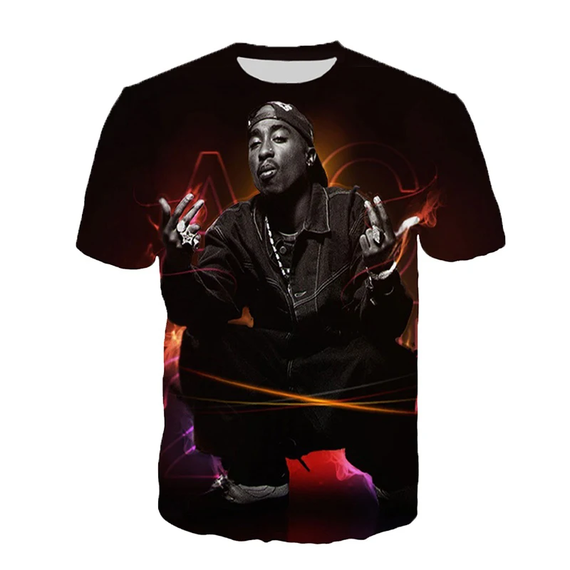 Rapper Tupac 2pac 3D Printed Shirt for Men Hip Hop T-shirt