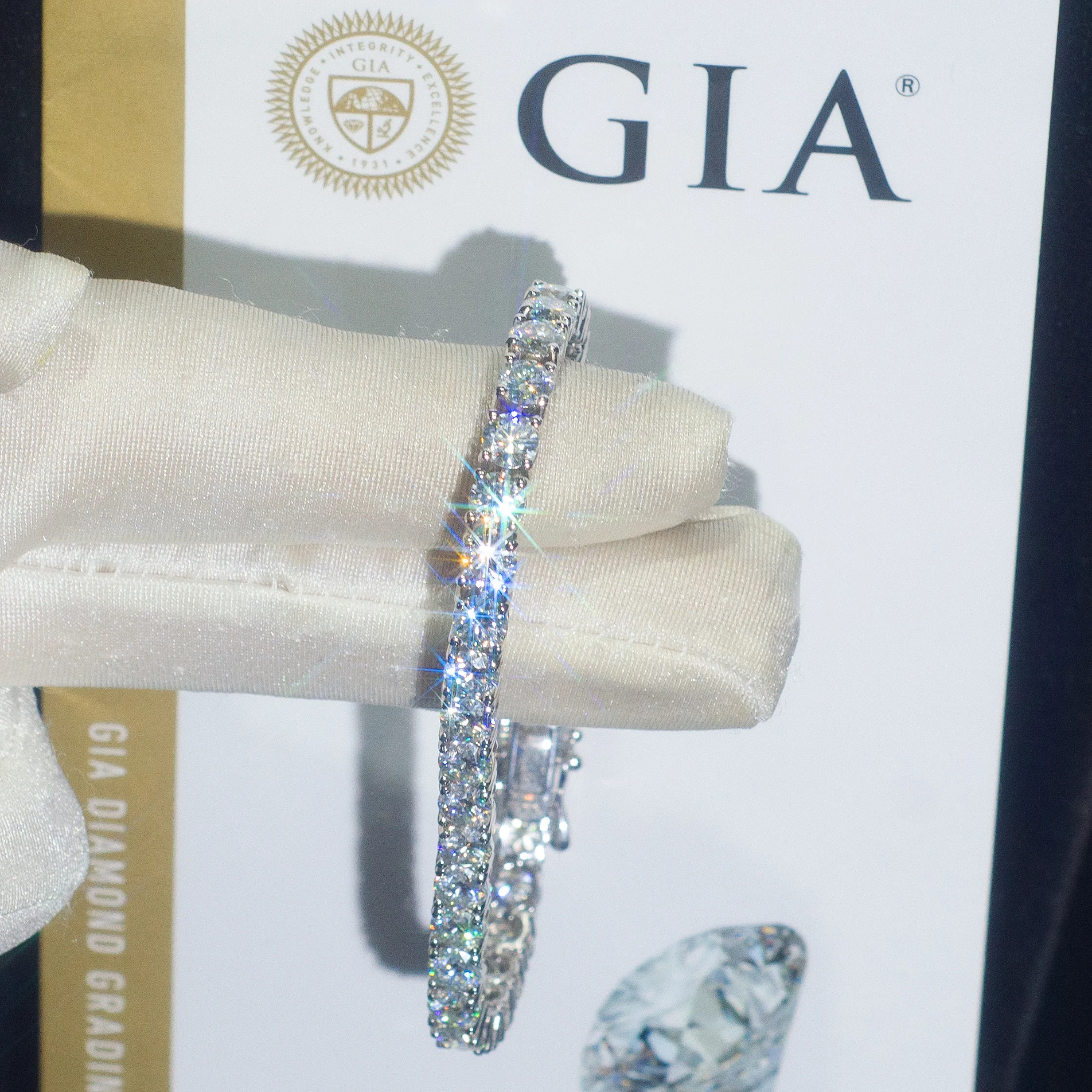 Wholesale Lab Grown Diamond Tennis Chain Necklace IGI GIA Certified