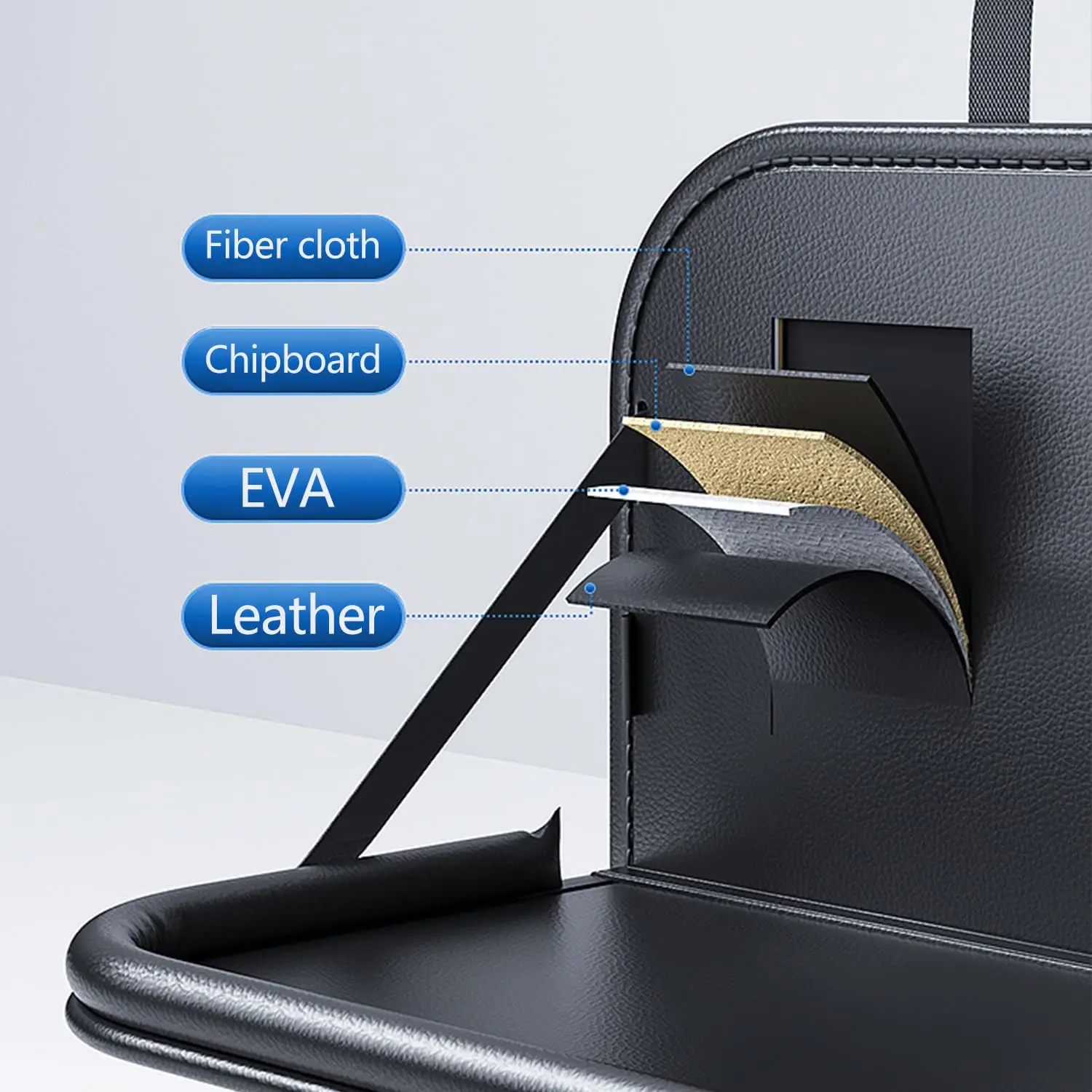 Custom Back Seat Car Organizer with Tray - Waterproof Leather
