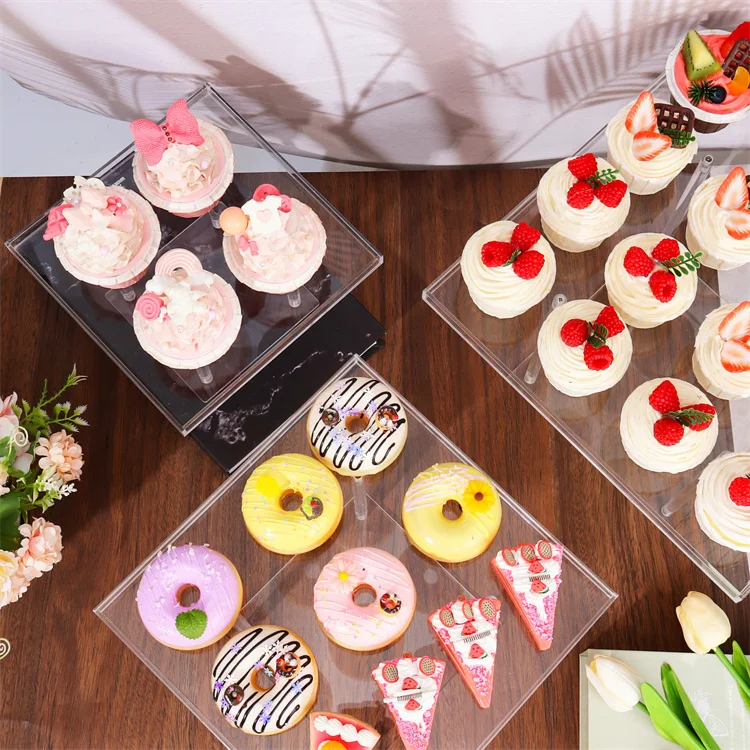 Dessert Table Display Set Clear Acrylic Dessert Stand Buffet Riser Food ...