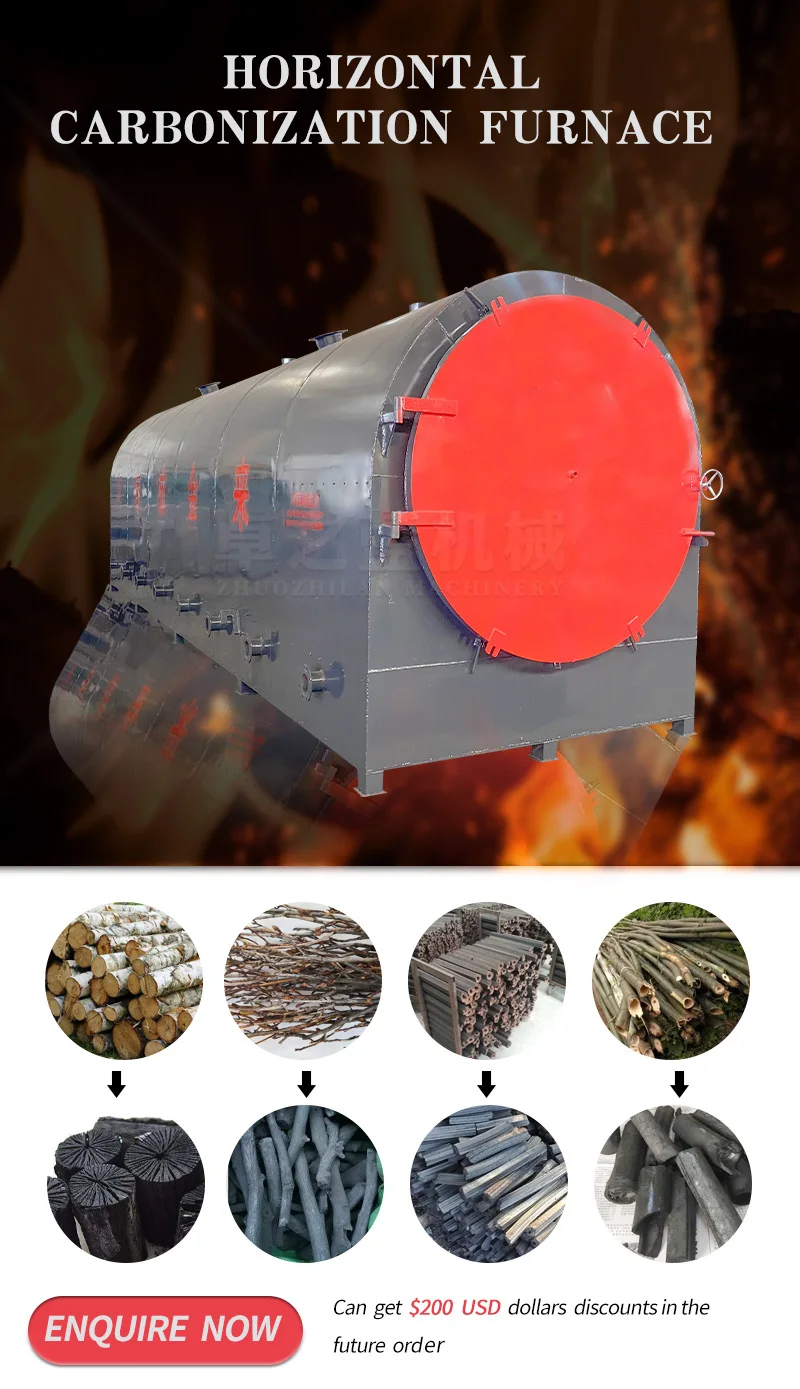 6ton Horizontal Activated Machine Coal Retort Oven Kiln