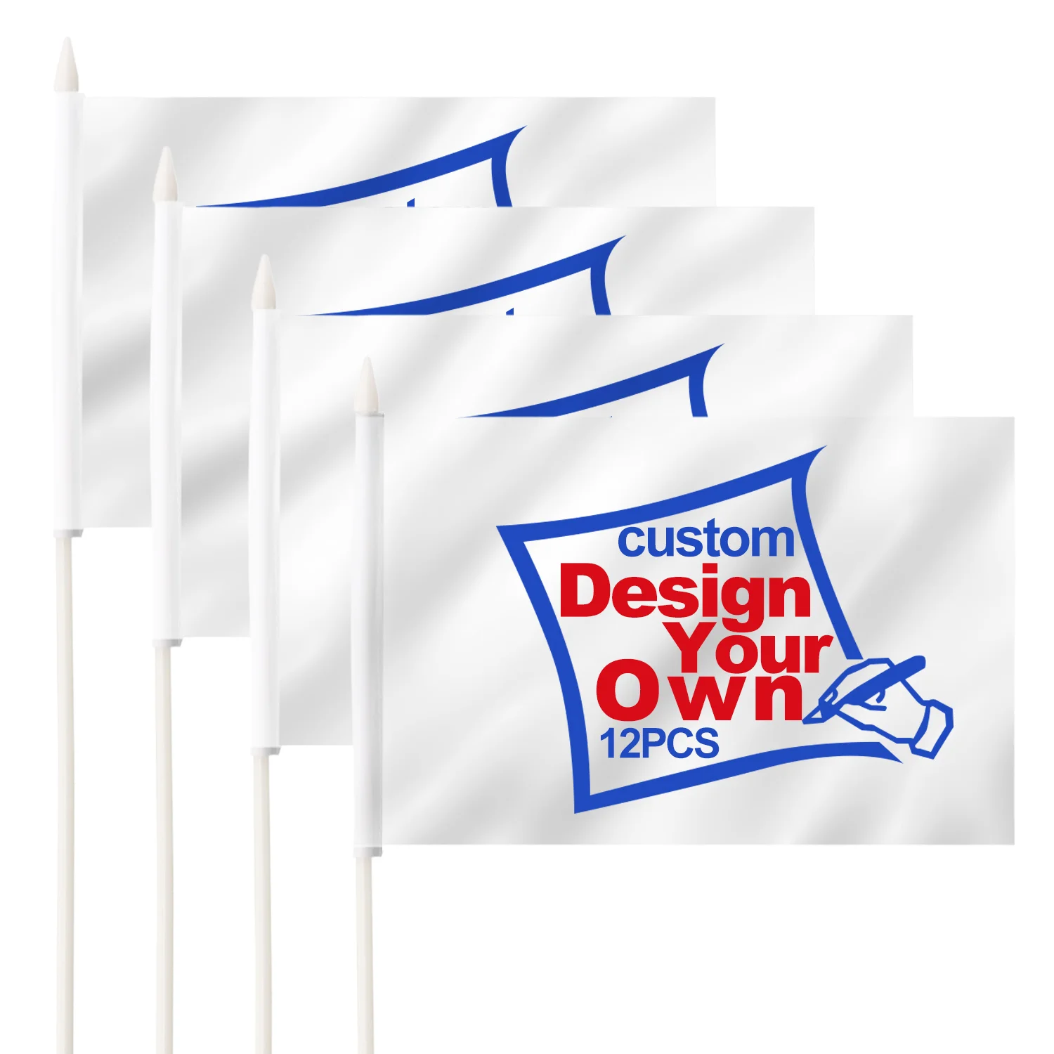 Hot Sale 100% Polyester Customized logo Printed Hand Waving Flag ...