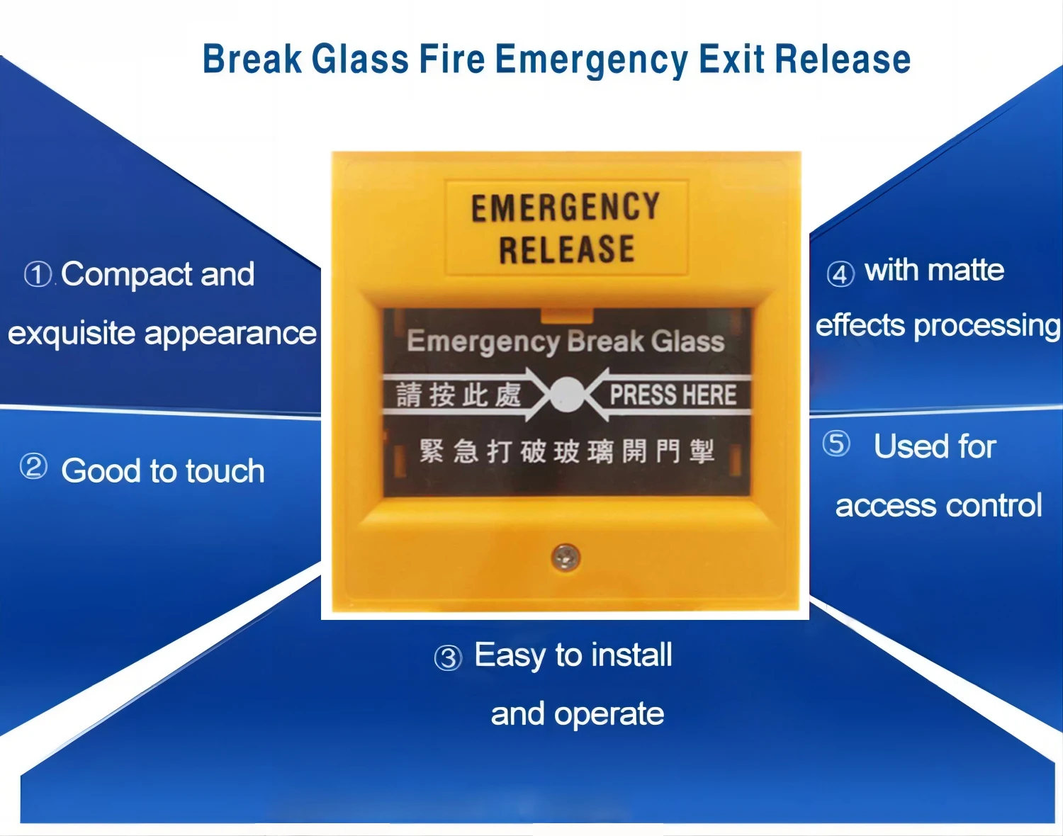 Emergency Break Glass Exit Release For Automatic Fire Alarm System ...