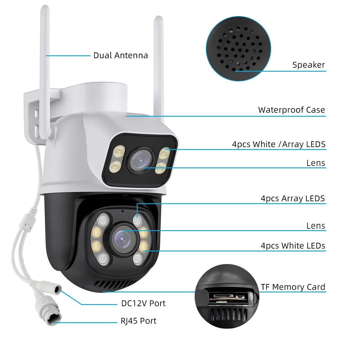 Icsee 6MP Dual Lens Wifi Camera with Auto Tracking & Night Vision
