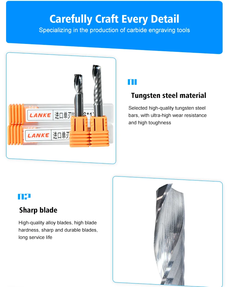 Factory Wholesale Spiral Bits Solid Carbide Single Edged Left Helical ...